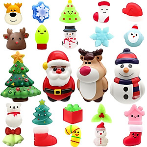 SURCVIO Christmas Advent Calendar 2023 with 4 Cute Jumbo and 20 Mochi Squishy Assorted Toys, 24 Days Countdown Calendar, Xmas Stocking Stuffers Gifts for Boys Girls Christmas Party Favor