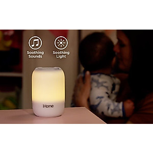 iHome Night Light with Sound Machine for Baby, Portable White Noise Machine with Sleep Sounds and Lullabies for Kids to Sleep, Ideal for Baby Shower Gifts