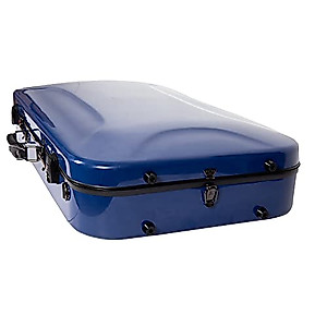 Crossrock Fiberglass Double Case-Accommodates 1 Violin and 15~16.5" Viola-Includes TSA Lock, Protective Blanket, Hygrometer, Removable Shoulder Straps-Navy Blue(CRF2020DVLNVBL)