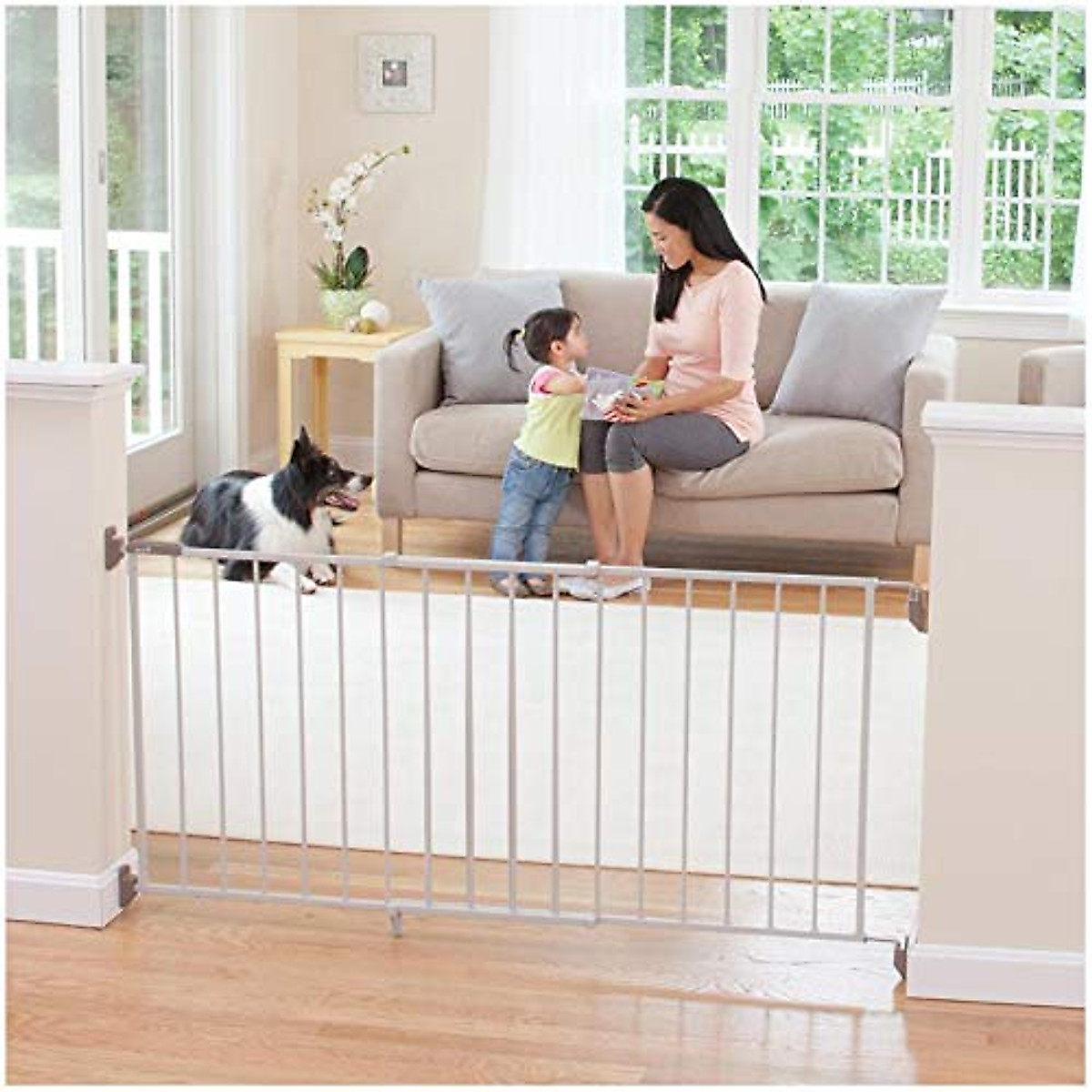 Sliding Metal Safety Gate - White, 40" to 64"