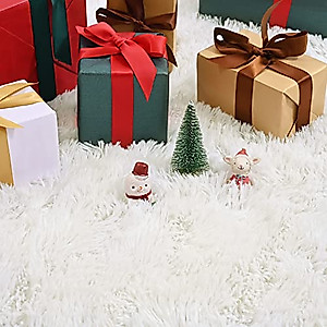 Jelymark Super Soft Shaggy Rug for Bedroom, 8x10 Feet Fluffy Carpet for Living Room, Fuzzy Indoor Plush Area Rug for Home Decor, Furry Floor Rugs for Dorm, Kids Nursery Rug for Girls, Cream White