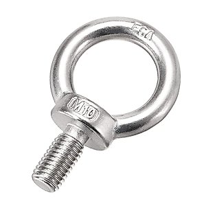 uxcell Lifting Eye Bolt M10 x 18mm Male Thread 304 Stainless Steel for Hanging, Pack of 10