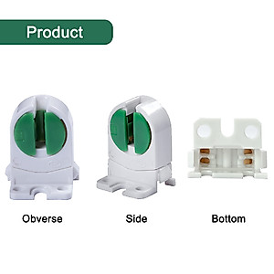 MZyoyo T5 LED Fluorescent Tube Lamp Holder Tombstone, Fluorescent Lampholder, T5 Bi-Pin Lamp Holder Lamp Socket Tube Accessory Lamp Aging Test, Pack of 20