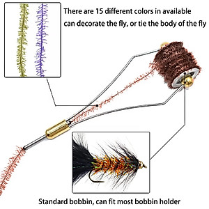 Fly tying Tinsel Chenille Line Crystal Flash Line Crystal Flash Realistic Chenille Fly Tying Materials for for Streamer & Nymph Flies