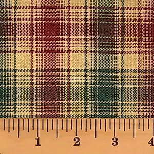 Vintage Christmas 1 Cotton Homespun Plaid Fabric by JCS - Sold by The Yard