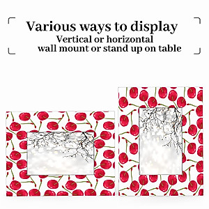 Pardick Cherry 8x10 Picture Frame, Red Fruit Wooden Photo Frames for Tabletop and Wall Display, Picture Frame Home Office Decor