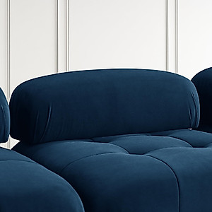 Acosure Modular Sectional Sofa with Button Tufted Designed,L Shaped W/Reversible Ottoman,DIY Combination,Fluffy Couches for Living Room Bedroom Apartment,Navy Velvet