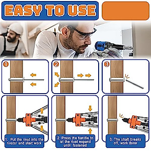 500pcs 14 Sizes Aluminum Blind Rivets, Pop Rivets Assortment Kit, Aluminum Grip and Carbon Steel Mandrel, Common Assorted Blind Rivets with Reinforced Divider & Labeled Case (Silver)