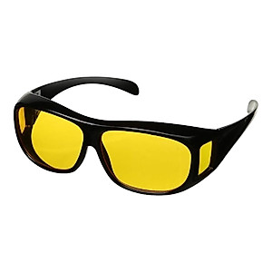 HD Night Vision Wrap Around Glasses As Seen on TV Nighttime Driving Rain or Snow Glasses Anti Glare Polarized for Men Women