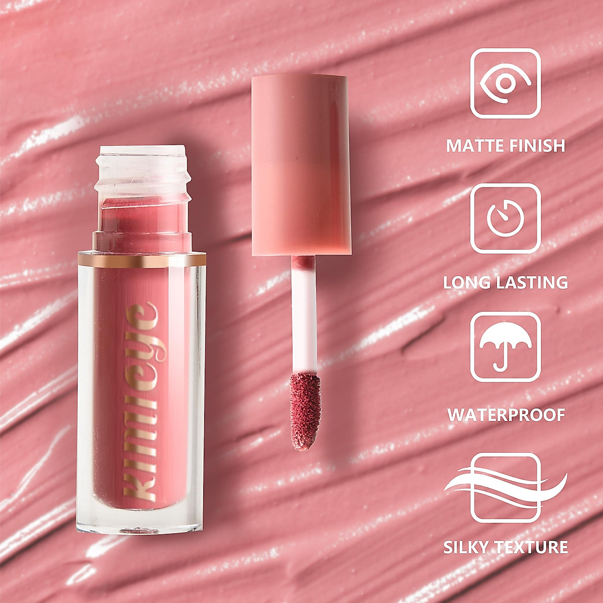 KIMIEYE 12Pcs Velvet Matte Liquid Lipstick Set, Waterproof Long Lasting Quick-drying Non-Stick Cup Nude Lip Stain Kit, Up to 24H Wear, Professional Lip Makeup Gift Kit for Women (SET A)