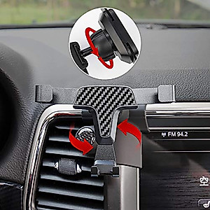 ITrims Car Accessories for Jeep Grand Cherokee 2014-2020 Phone Holder, Aluminum Alloy, Carbon Fiber, Compatible with Smartphones