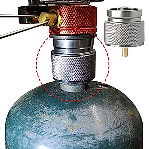 LinaLife 1 lb. Propane Small Gas Tank Input EN417 Valve Output Outdoor Camping Stove Convert Cylinder LPG Canister Adapter