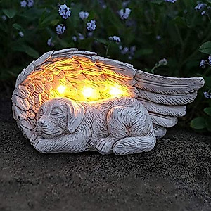 iHeartDogs Dog Memorial Gifts - Forever My Guardian Angel Garden Solar Light - Pet Memorial Stone