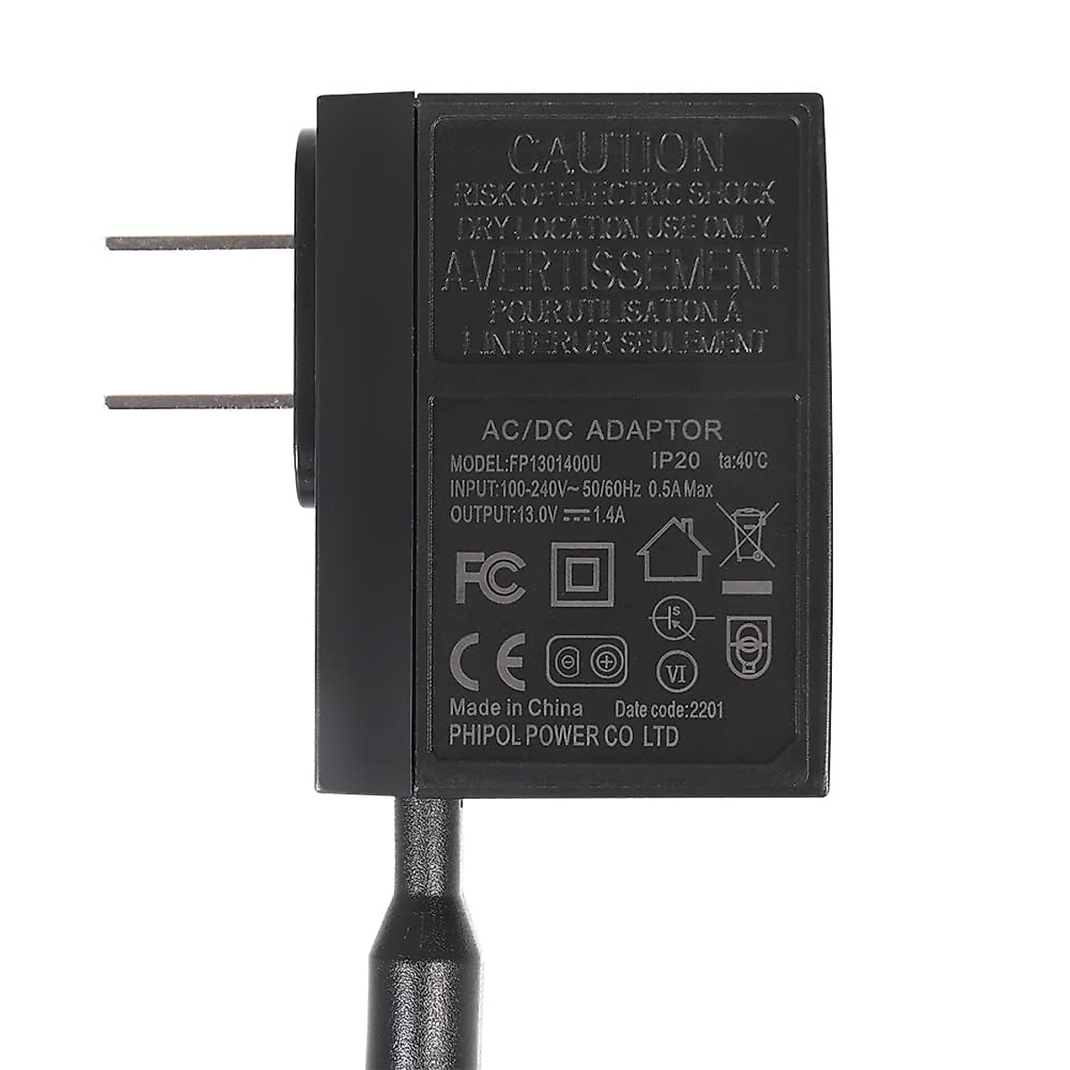 Aquaflosser Power Cord Adapter Charger Compatible with Waterpik Waterpic Water Pic Water flosser Waterflosser Sidekick WF04 WF-04 Power Cord Adapter charger Replacement (WF04 Black Charger)