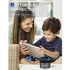 BassPal Portable Bluetooth Speakers, Small True Wireless Stereo (TWS) Speaker with Radio, IPX5 Waterproof, HD Sound & Enhanced Bass, Mini Pocket Size for Home Travel Shower Pool Beach Outdoor-2 Pack