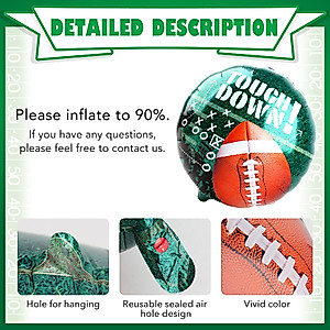 Dripykiaa 5Pcs First Year Down Football Birthday Party Balloon 40” Gold One Balloon Bouquet for First Birthday Football Foil Helium Balloons Birthday Party Decorations Party Supplies Backdrops for Boy