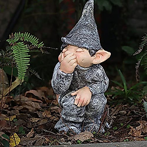 Pooping Garden Gnome Statue,Naughty Funny Outdoor Statue Resin Elf Garden Figures Figurines Lawn Decor,Dwarf Garden Sculptures and Statues Miniature Mold for Yard Art-Urinating dwarfs 5x7x13cm(2x2.7x5