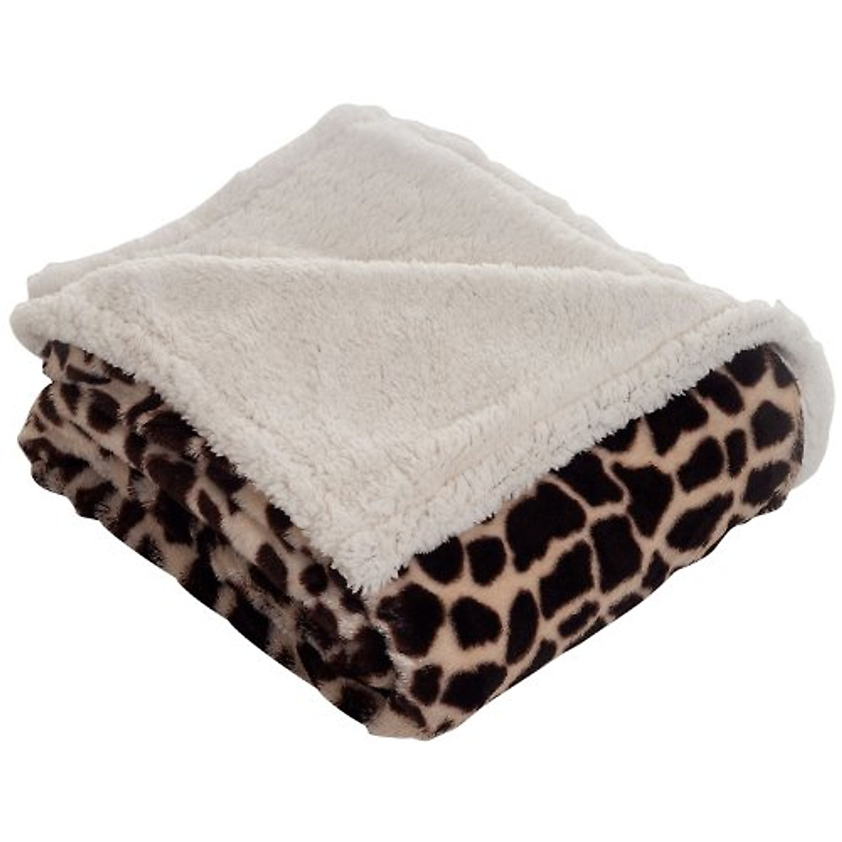 Lavish Home Giraffe Fleece Sherpa Blanket Throw