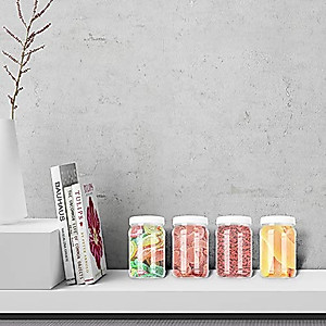 Fasmov 9 Pack 32 Oz Plastic Jars with Lids, Wide Mouth Clear Empty Plastic Storage Containers for Crafts, Dry Food, Peanut Butter, Honey and Jam Storage