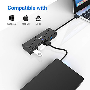 USB Hub, atolla 4-Port USB Splitter with Cable Fitting Slot & LED Indicator, Ultra-Slim USB 3.0 Hub for MacBook Air 2015/2016/2017, Mac Pro/Mini, iMac, Surface Pro, XPS, PC