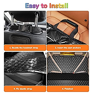 URPOWER Waterproof Dog Car Seat Cover for Back Seat for Cars, SUVs &Trucks Compatible for Armrest, Nonslip Car Seat Protector for Pets and Child,
