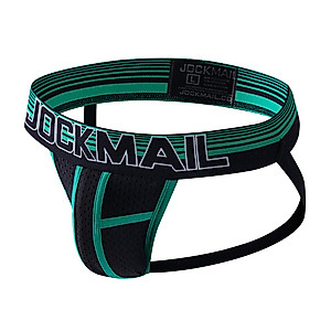 JOCKMAIL 4PCS/Pack Mens Jock Straps Underwear Mens Briefs Pack Mesh Men's Jock Strap Pack (M, Red+blue+green+yellow)