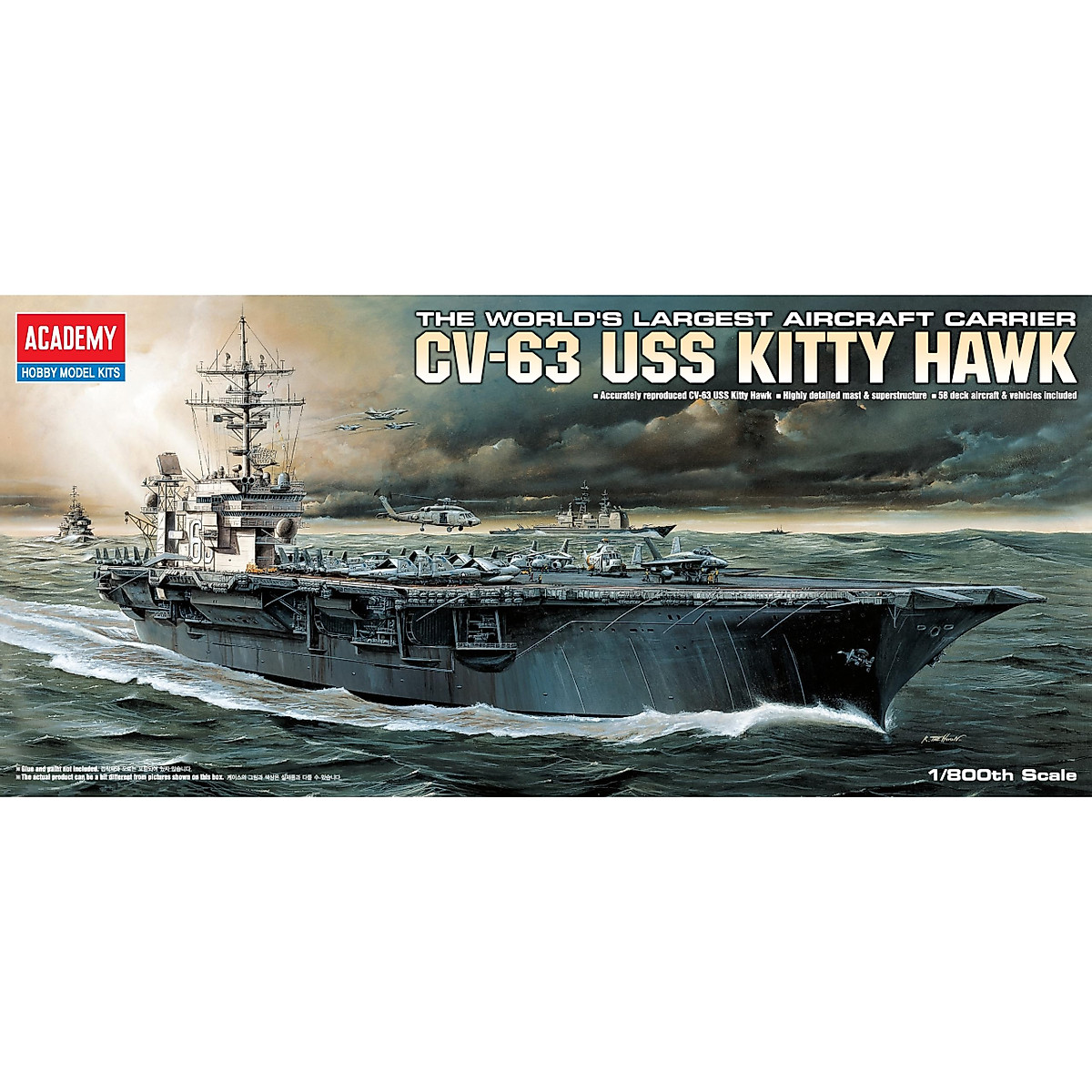 Academy 1/800 Scale U.S.S Kitty Hawk Model Kit