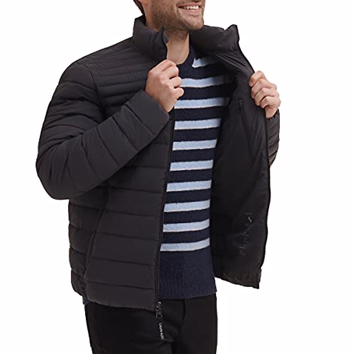 Calvin Klein Men's Classic Packable Down Jacket, Iron, Large