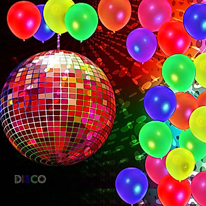 100 Pcs Neon Balloons, 12”UV Colorful Blacklight Balloons Glow in the Dark Luminous Helium Latex Balloon for Birthday, Wedding, Neon Party, Glow Party Decorations Supplies