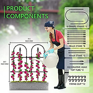 Garden Trellis for Climbing Plants Outdoor, Rustproof Sturdy Garden Arch Trellis for Potted Plants Outdoor Decoration, Plant Trellis Support Climbing Rose Vine Vegetable Flower Ivy Grape