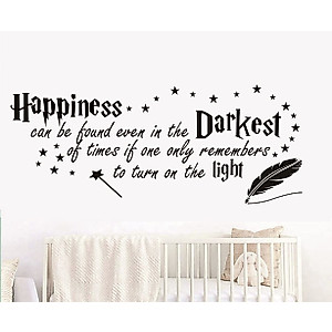 Quote Happiness can be Found Even in The Darkest Wall Sticker Decor Nursery Decal for Kid’s Room