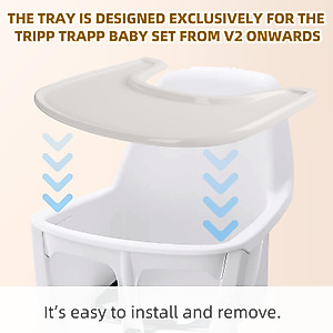 Baby High Chair Tray Compatible with Stokke Tripp Trapp Chair, with Smooth Surface Provides Suction Plates with More Suction Power