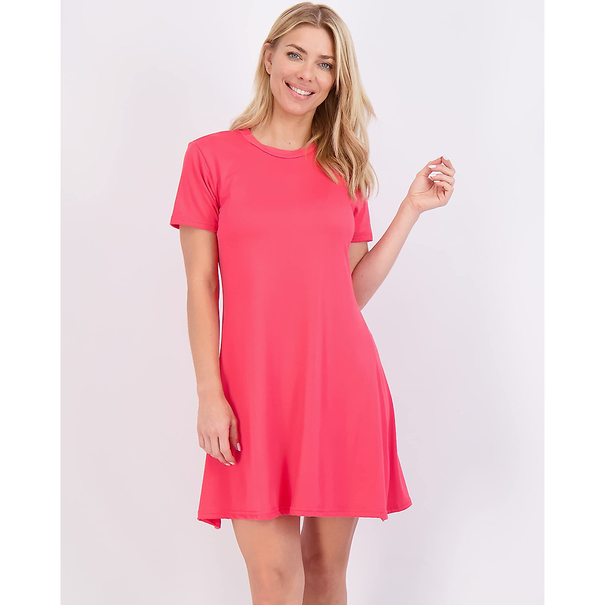 Real Essentials 3 Pack: Womens Shirt Dress Summer Dresses 2023 for Women Spring Maxi Midi Short Sleeve Tshirt T Shirt Casual T-Shirt Sundress Formal Flowy Cute Date Night Business Tee - Set 1, XL