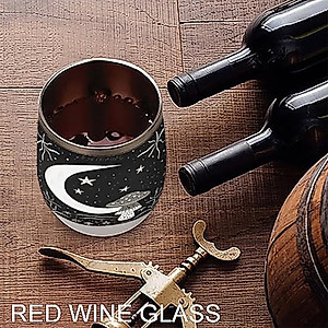 OPTKSNCU 304 Stainless Steel Insulated Cup with Lid, Moon Mushroom Print Durable, And Easy to Clean – Ideal for Home, Office, And Gift Giving