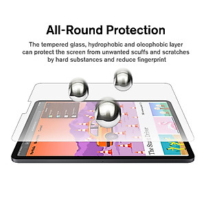 KCT Paperfeel Glass Screen Protector Compatible with iPad Pro 12.9 6th/5th/4th/3rd Generation (2022&2021&2020&2018), Matte Surface, Tempered Glass, EZ Kit