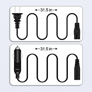 Andvon Electric Lunch Box 110V/24V Cable, Electric Food Warmer Cable for Car/Home Use 2.6FT 2 Prong AC,Heated Lunch Box Replacement Cable US