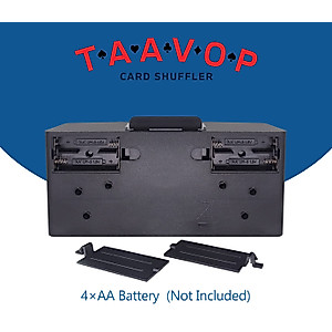 TAAVOP Card Shuffler 2-4 Deck Automatic, Battery-Operated Electric Card Shuffler Machine for UNO/Poker/Playing Card