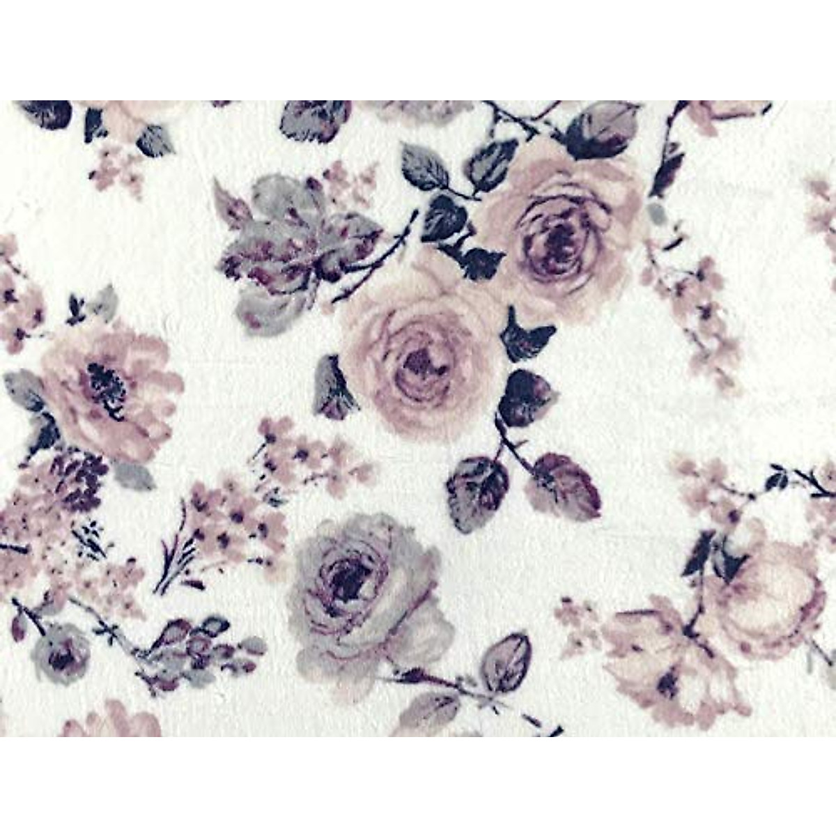 Decorative Throw Blankets: Soft Plush Lively Rose Floral Accent for Couch or Bed, Colored: Blush Pink Purple Navy Blue Grey White