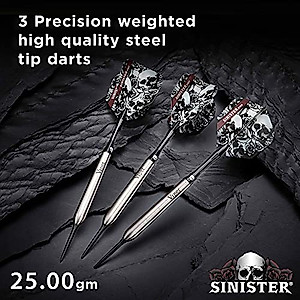 Viper by GLD Products Sinister 95% Tungsten Steel Tip Darts, 25 Grams,Silver,23-3811-25