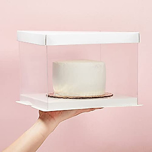 Juvale Clear Plastic Cake Box Carrier Packing with Lids for 6 Inch Cakes (6 Pack)