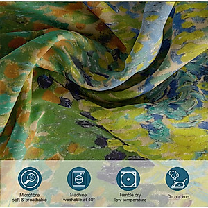 RIVINE Impressionism Style Duvet Cover Set 3 Pieces Spring Garden Ultra Soft Breathable Bedroom Bedding Set with 2 Pillow Shams 4 Ties Zipper King