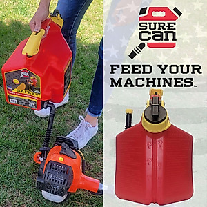 Surecan 2 Gallon Type-II Safety Container - With a Rotating Spout, Free Spill Design, Self-Venting, & Safety Fill Cap, Your Ideal Jerry Can (Red)