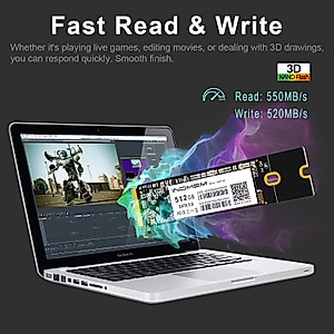 INDMEM AHCI SATA SSD 512GB 3D TLC Flash Drive Upgrade for MacBook Air Mid 2012 A1465 (EMC 2558), A1466 (EMC 2559)