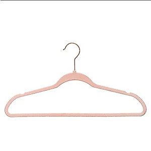 Non-Slip Velvet Clothing Hangers, 100 Pack, Pink - Black - Beige (Black)