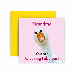 Huxters Birthday Cards for Women – Fabulous Goose Grandma Happy Birthday Card for Birthday, Mother’s Day – Grandma Birthday Card with Lovely Green Envelope – Funny Birthday Card (Grandma)