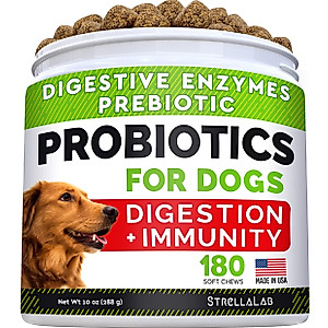 Dog Probiotics + Pumpkin for Dogs Bundle - Allergy, Gas, Diarrhea + Constipation, Food Sensitivity,Scoot - Digestive Enzymes + Prebiotics + Pure Pumpkin Powder - Immunity - 180ct + 8.1oz - Made in USA