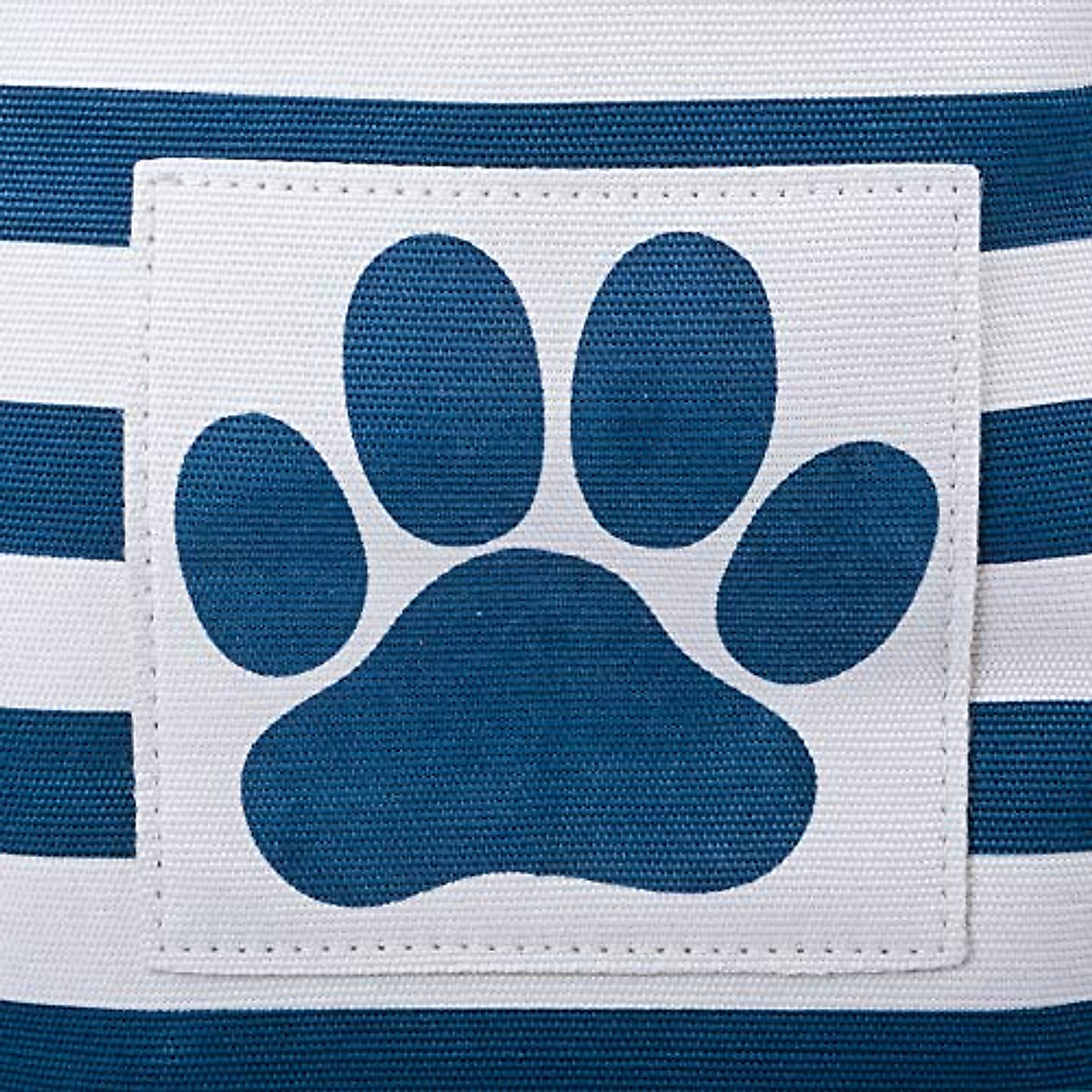 Bone Dry Pet Storage Collection Striped Paw Patch Bin, Large Rectangle, Navy