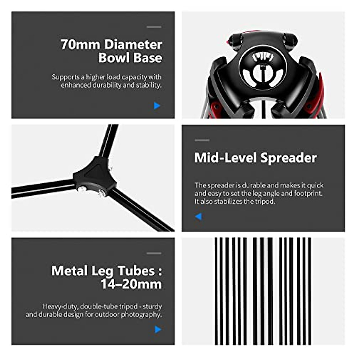 NEEWER 79”/200cm Video Tripod, Heavy Duty Aluminum Alloy Camera Tripod Stand with 360°Fluid Drag Head, QR Plate Compatible with Canon Nikon Sony and Other DSLR Camera Camcorder, Load Up to 17.6lb/8kg