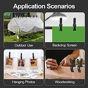 EMART 6 Pack Heavy Duty Muslin Spring Clamps, 4.5 inch Photo Booth Backdrop Clips for Photography Studio - Black