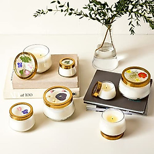 Pressed Floral Candle - Aromatherapy Candles, Long Lasting Candles, Luxury Candles, Luxury Candles Gifts (Geranium Oud, 4.5 oz)